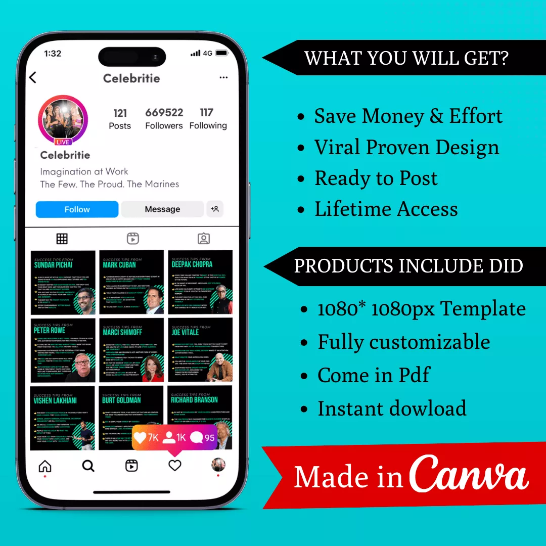 Celebrities Tips Infographic Ready to Post Canva Editable Templates ...