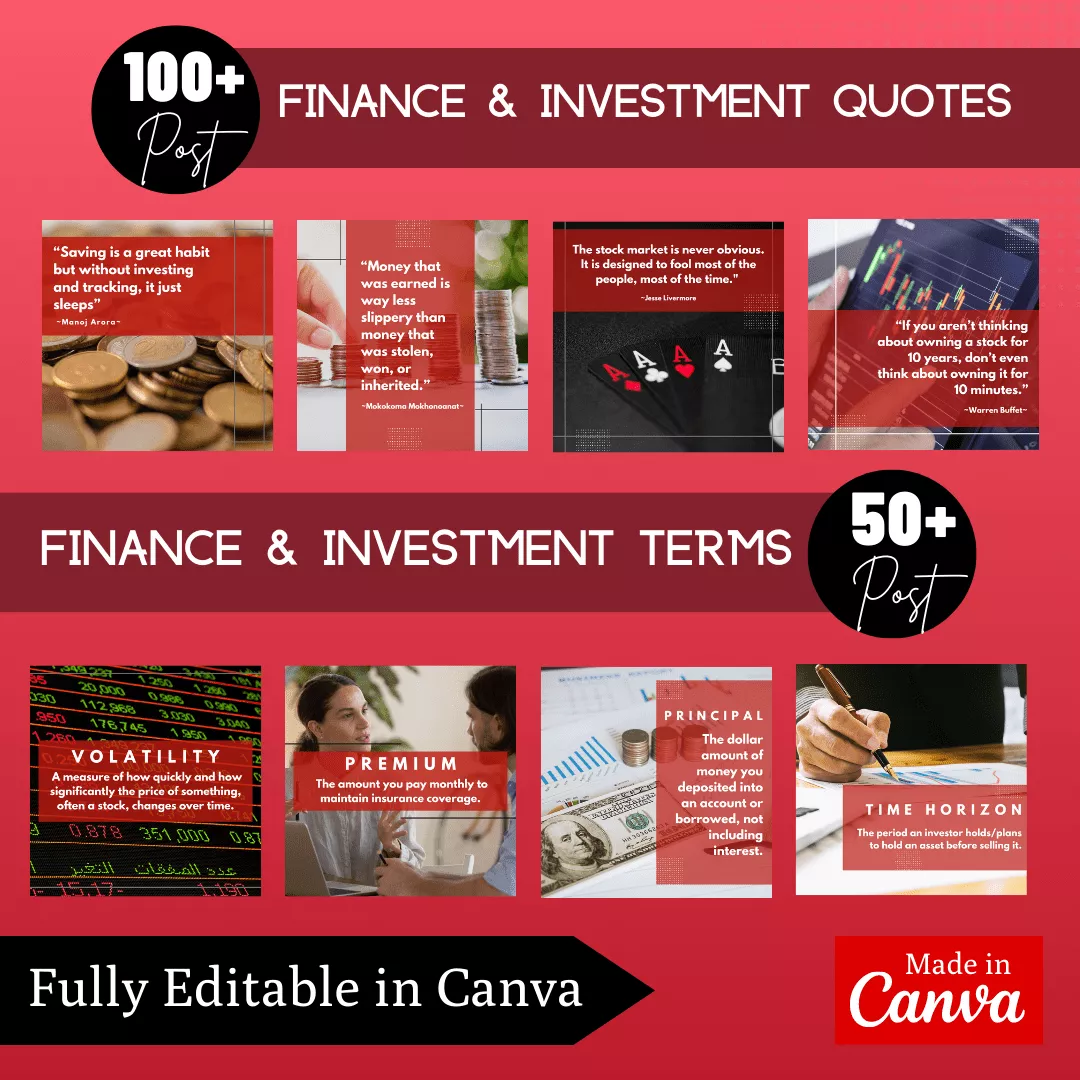 Finance & Investment Infographic Ready to Post Canva Editable Templates ...
