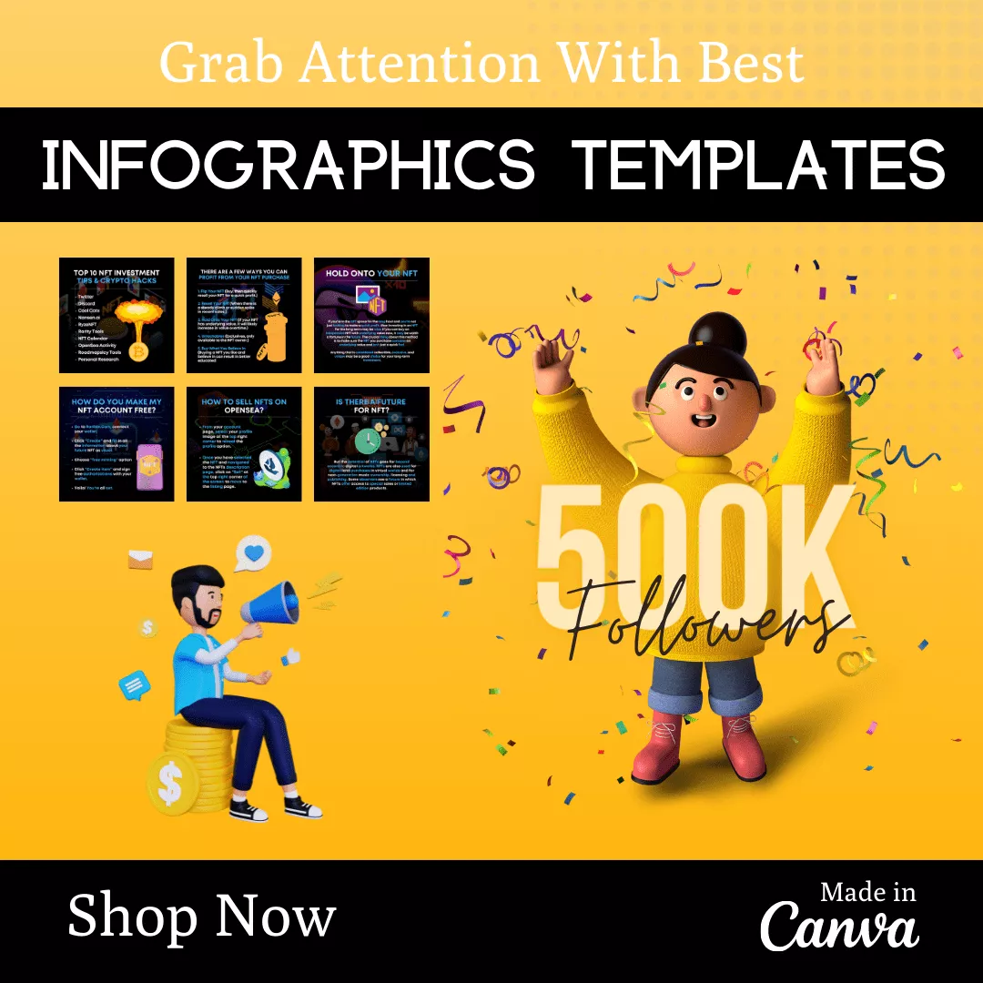 NFT Infographic Ready Made Canva Editable Templates - Shopinfographic