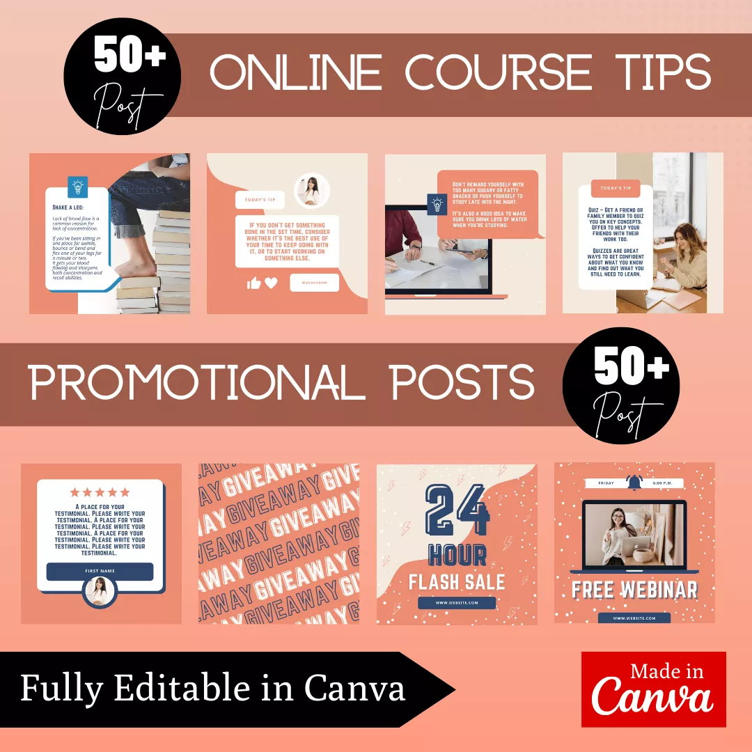 Online course Infographic Ready Made Canva Editable Templates ...
